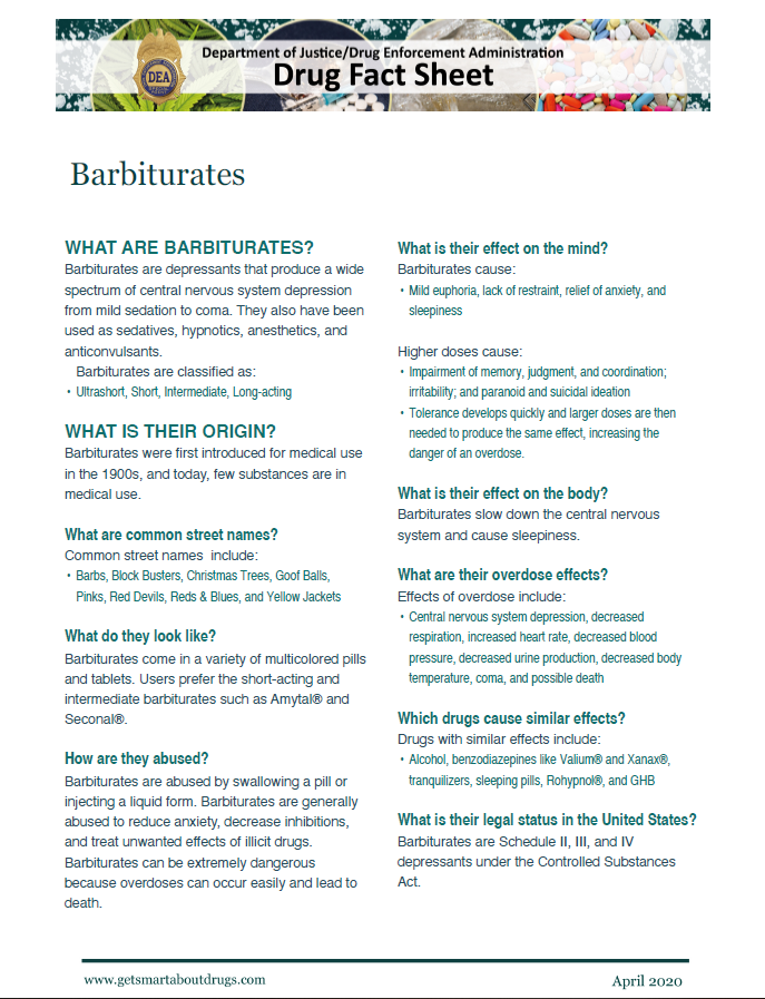 Barbiturates - Drug Fact Sheet